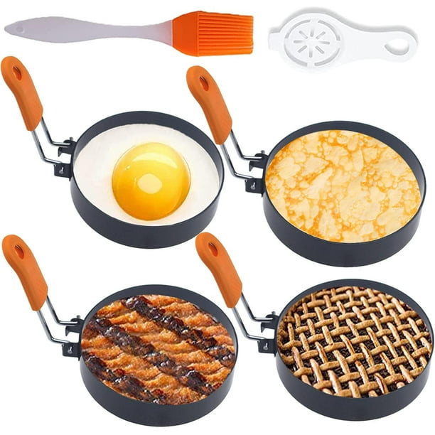 Upgrade 4" Large Egg Rings Set for Griddle Frying Eggs,4 Packs Non ...