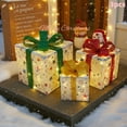 3PCS Lighted Christmas Gift Box Set - Warm LED Lights, Snowy Ribbon ...