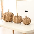 4.72in Woven Straw Pumpkin Decoration, Thanksgiving Decorations Harvest ...