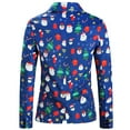 KAUOD Christmas Blazer for Mens, Ugly Xmas Santa Claus Snowflake Print ...
