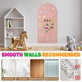 40"x16" Arched Magnetic Chalkboard Wall Decal Set, Pink PP Board with ...
