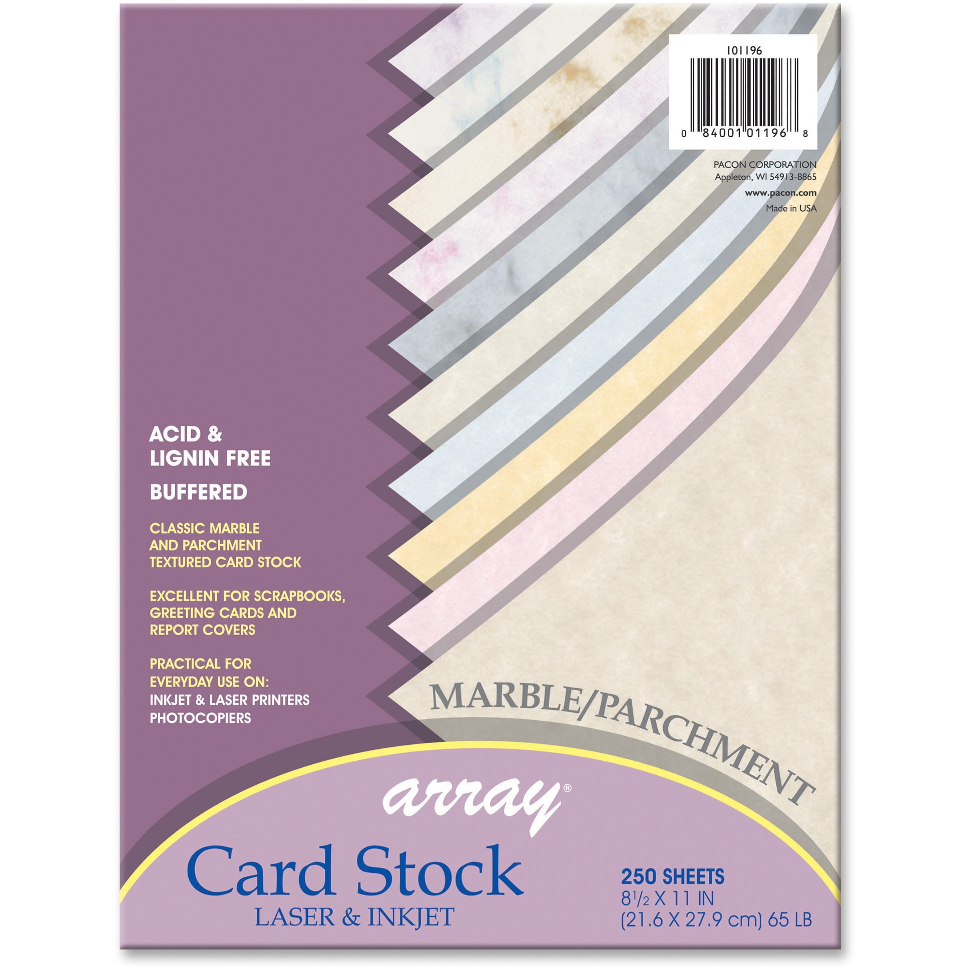 Array Card Stock, 65lb, 8.5 X 11, Assorted, 250/pack | Bundle of 5 ...