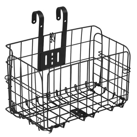 Folding Bike Basket Detchable Steel Wire Bike Handlebar Front Basket ...