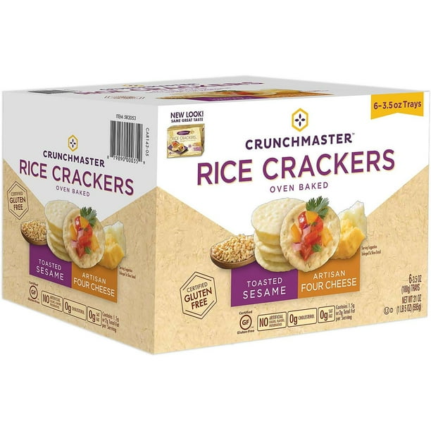 Crunchmaster Rice Crackers Pack of 6, 3.5 oz ea - Walmart.com