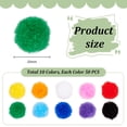 1 Box 500Pcs 10 Colors DIY Craft Pom Pom Yarn Pom Pom Balls Mixed Color ...