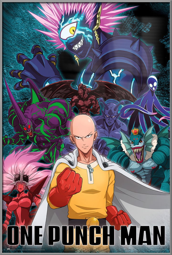One Punch Man - Framed Anime TV Show Poster (Saitama Vs. Villain) (Size ...