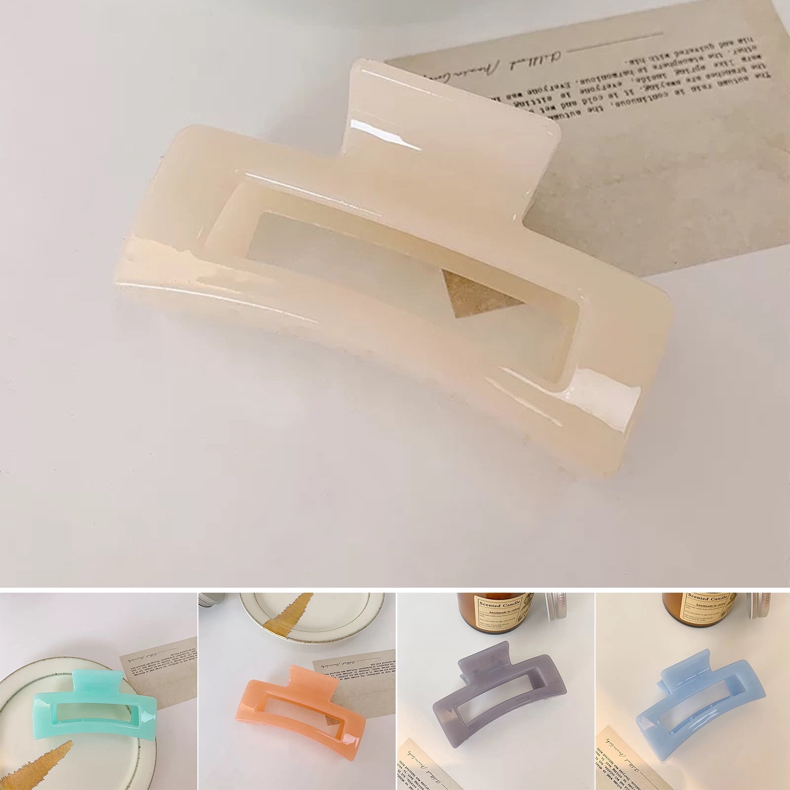 Honrane 2 Pcs Women Hair Claws Solid Color Hollow Out Strong Claw with ...