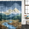 60x72 Inch Shower Curtains for Bathroom, Snow Mountain Fabric Bath ...