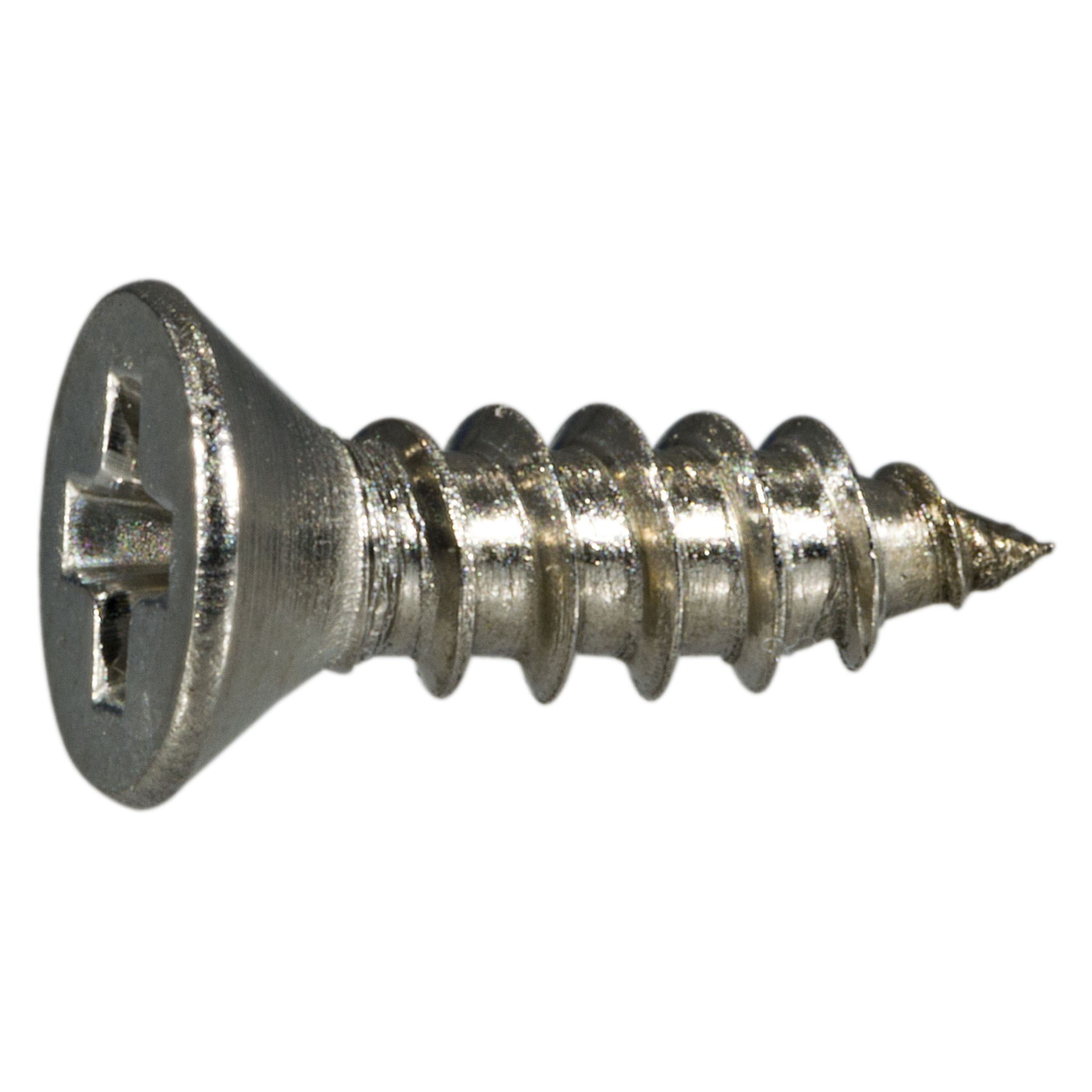 #4 x 3/8" 18-8 Stainless Phillips Flat Sheet Metal Screws SMSFSS-121 ...