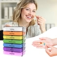 7 Day Vitamin Organizer Daily 4 Compartment Vitamin Box Color Coded ...