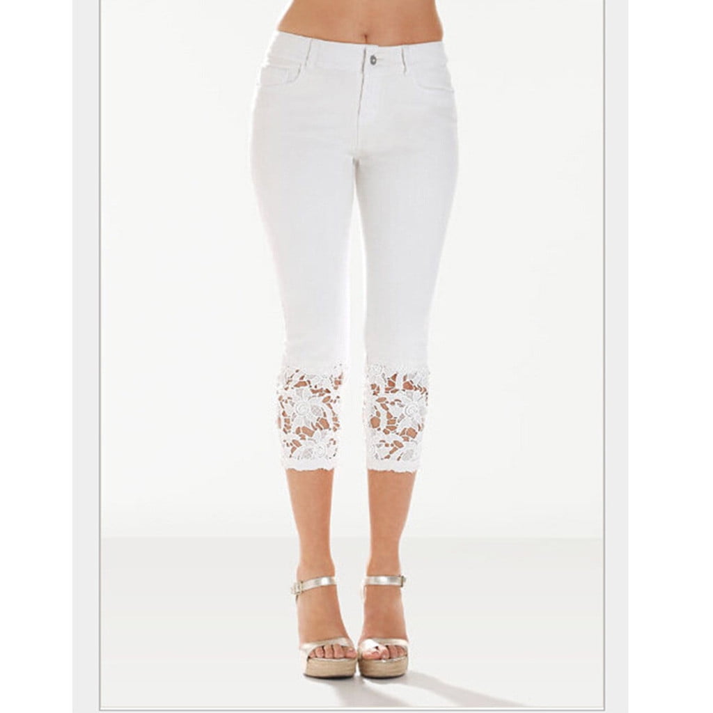 Click here for Chgbmok Womens Plus Size Elastic Lace Denim Casual... prices