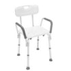Medline Shower Bath Chair with Back and Padded Armrests, Height ...