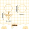 Bees Brass Pendant Decorations with 201 Stainless Steel Rings Real 18K ...