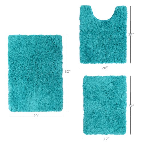 Nestl Super Soft Shaggy Bath Rug, Absorbent Bathroom Rug, Small Medium ...