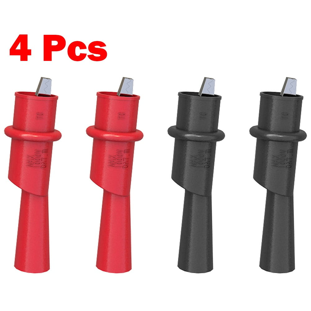 4pcs Multimeter Push on Alligator Clip Insulated Crocodile Clamp for ...