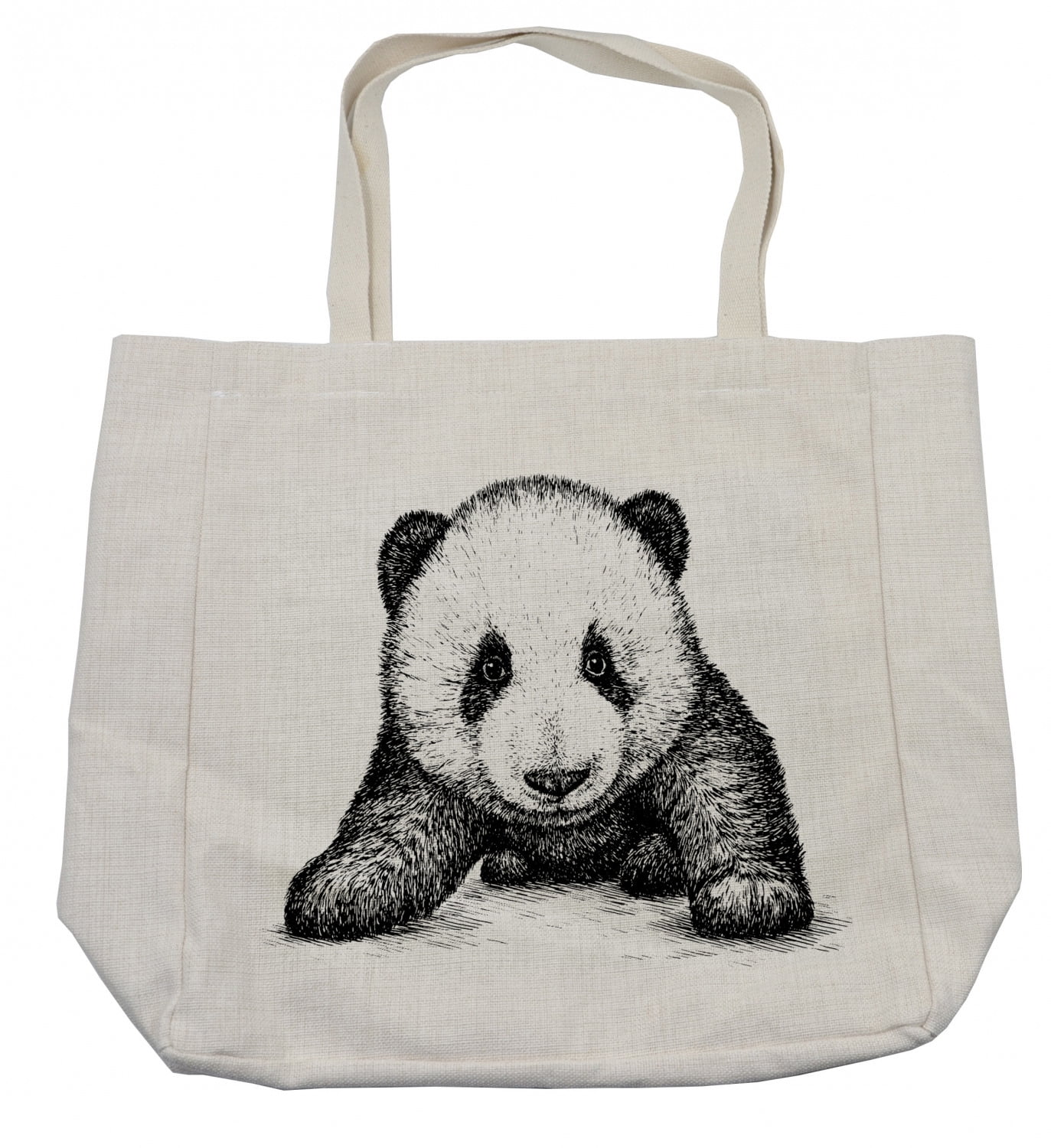 Panda Shopping Bag, Panda Bear Illustration Sketch Style Art Nature ...