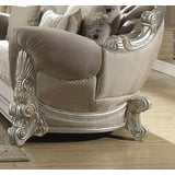 Traditional Metallic Silver 3Pcs Sofa Set Carved Wood Homey Design HD ...