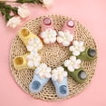 4Packs Girls Socks,Flower Non-Slip Grips for Princess Low Cut Ankle ...