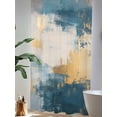 Absstract Color Block Sheer Curtains 108 Inch Long 1 Panel Gold Blue ...