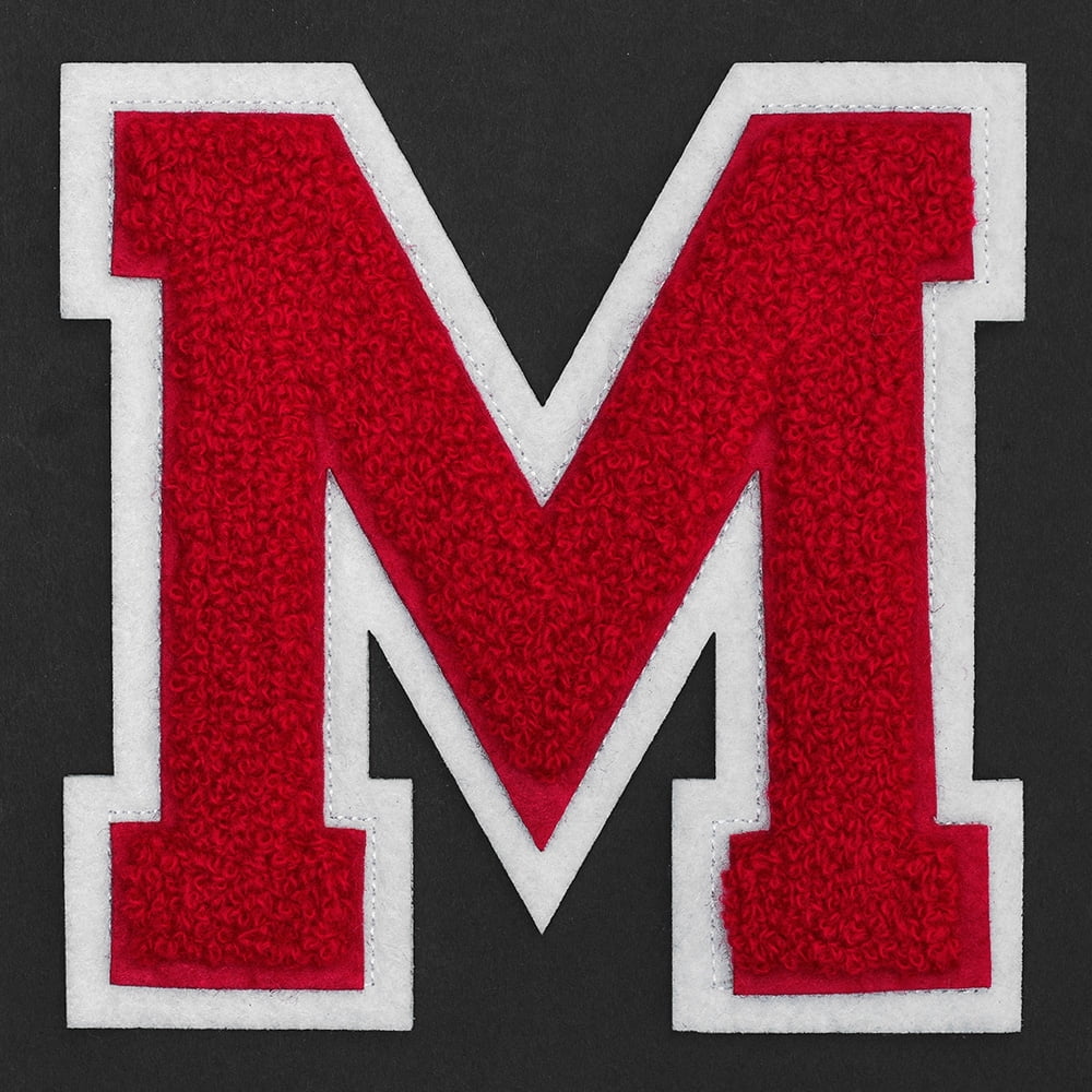 Chenille Stitch Varsity Iron-On Patch by pc, 4-1/2", Red/White, TR ...