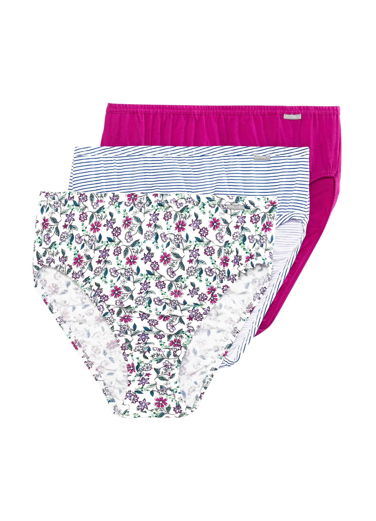 Jockey Womens Plus Size Elance French Cut 3 Pack Underwear Cuts 100