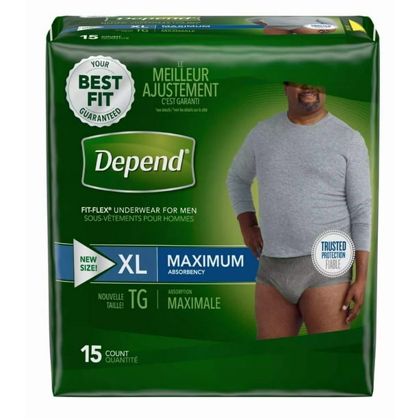 Ropa interior para incontinencia Depend Fitflex Max para hombre XL 15 unidades | Bodega Aurrera ...