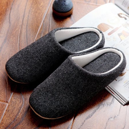Winter Mens Soft Indoor Flats Non-slip Slippers Boys Cotton House Home ...