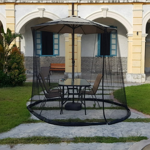 Topchances Adjustable Mosquito Net for 10-11ft Patio Umbrellas - Zipper ...