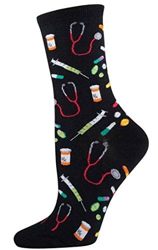 Socksmith - Socksmith Ladies Medicine/Nurse Sock, Black, (Size 9-11 ...
