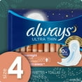 Always, Ultra Thin Overnight Pads, 4, Unscented, 76 Ct - Walmart.com