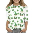 CAIXIA Birthday Girl Shirt 3/4 Length Sleeve Cotton T-Shirt St Patrick ...