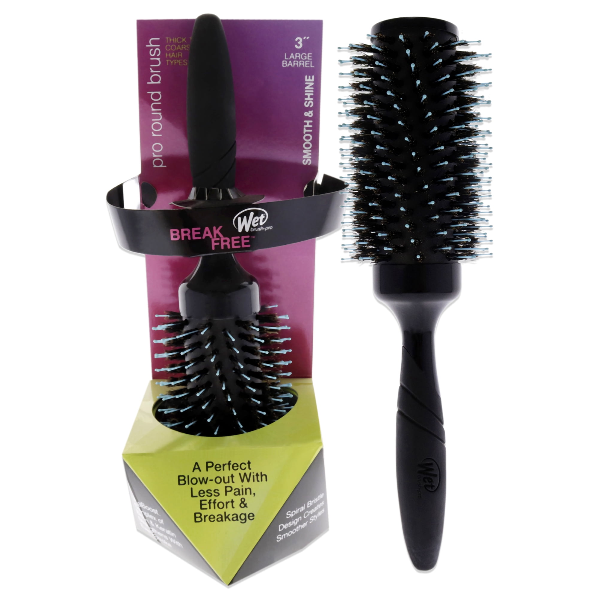 Pro Smooth and Shine Round Brush - Thick-Coarse Hair - Walmart.com