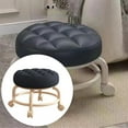 XYKA Mobile Low Rolling Stool with 360° Swivel Wheels Comfortable Faux ...