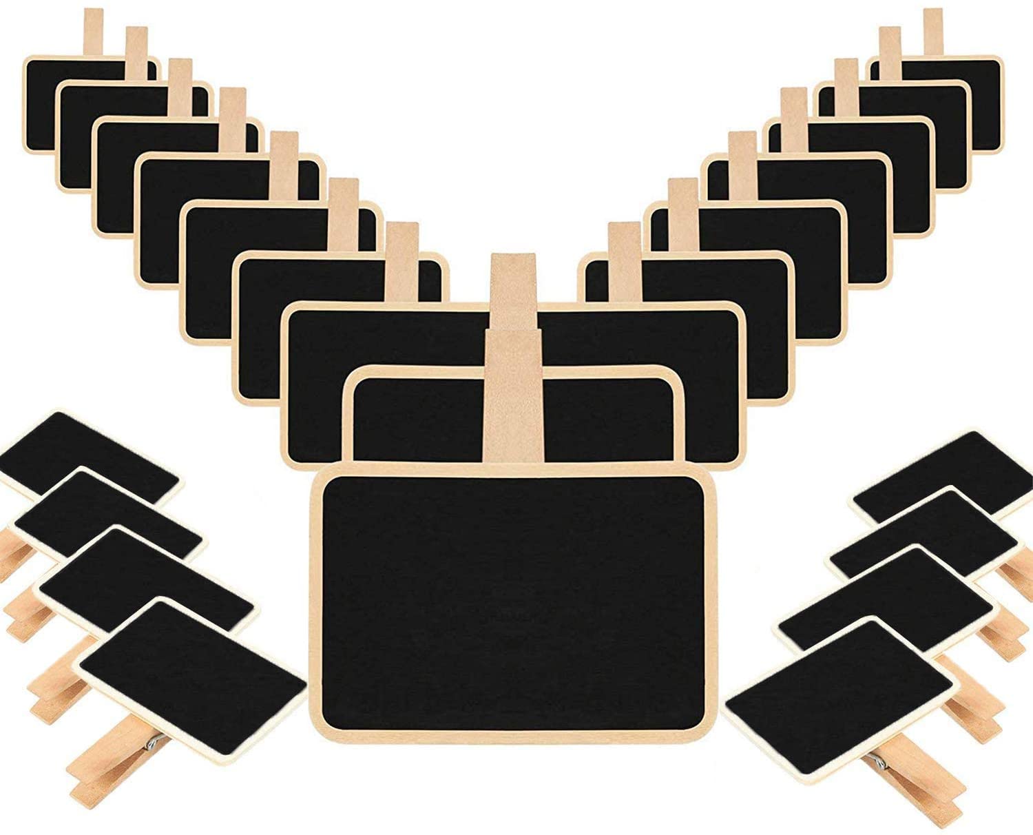 48 PCS Chalkboard Signs with Stand, Wooden Clip - Reserved Table Signs ...