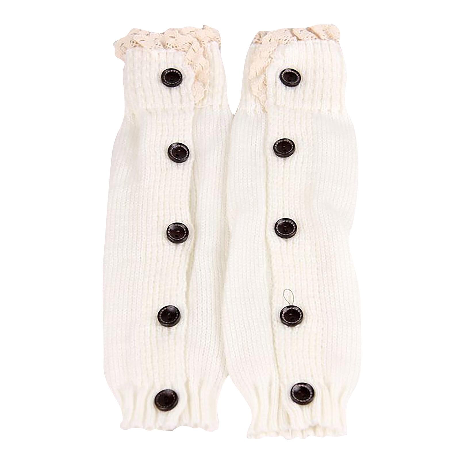 Puntoco Clearance Children Boot Cuffs Winter Buttons Knit Leg Warmers ...