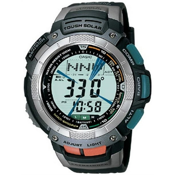 Casio - PAG80-1 Men's Pathfinder Triple Sensor Solar Power Watch ...