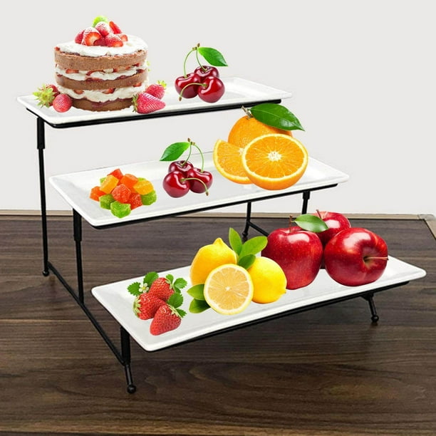 ziyahi Platter Stand Dish Display Stand Dish Holder 3 Layer for Fruit ...