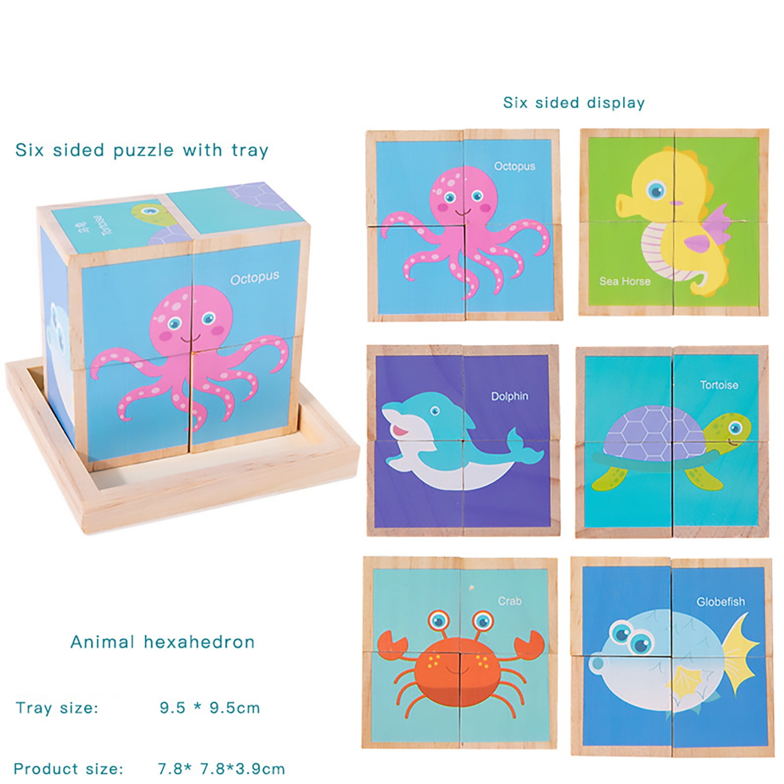 Wooden Cartoon 4PCS Stacking Baby Puzzle Block Set For Toddlers ...