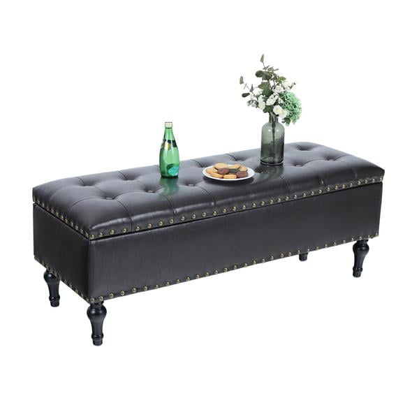Sophia & William Storage Ottoman Bench 46.5 inches Large Storage Bench ...