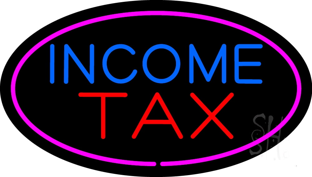 Income Tax Oval Pink Animated LED Neon Sign 20 x 37 - inches, Black ...