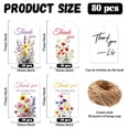 80Pcs 4 Styles Printed Paper Thank You Gift Tags Rectangle Flower 7.7x5 ...