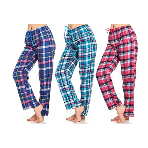 Daresay Women's Flannel Pajama Pants - Set of Pajama Pants for Women, Soft, Comfy, Plaid Pants ...