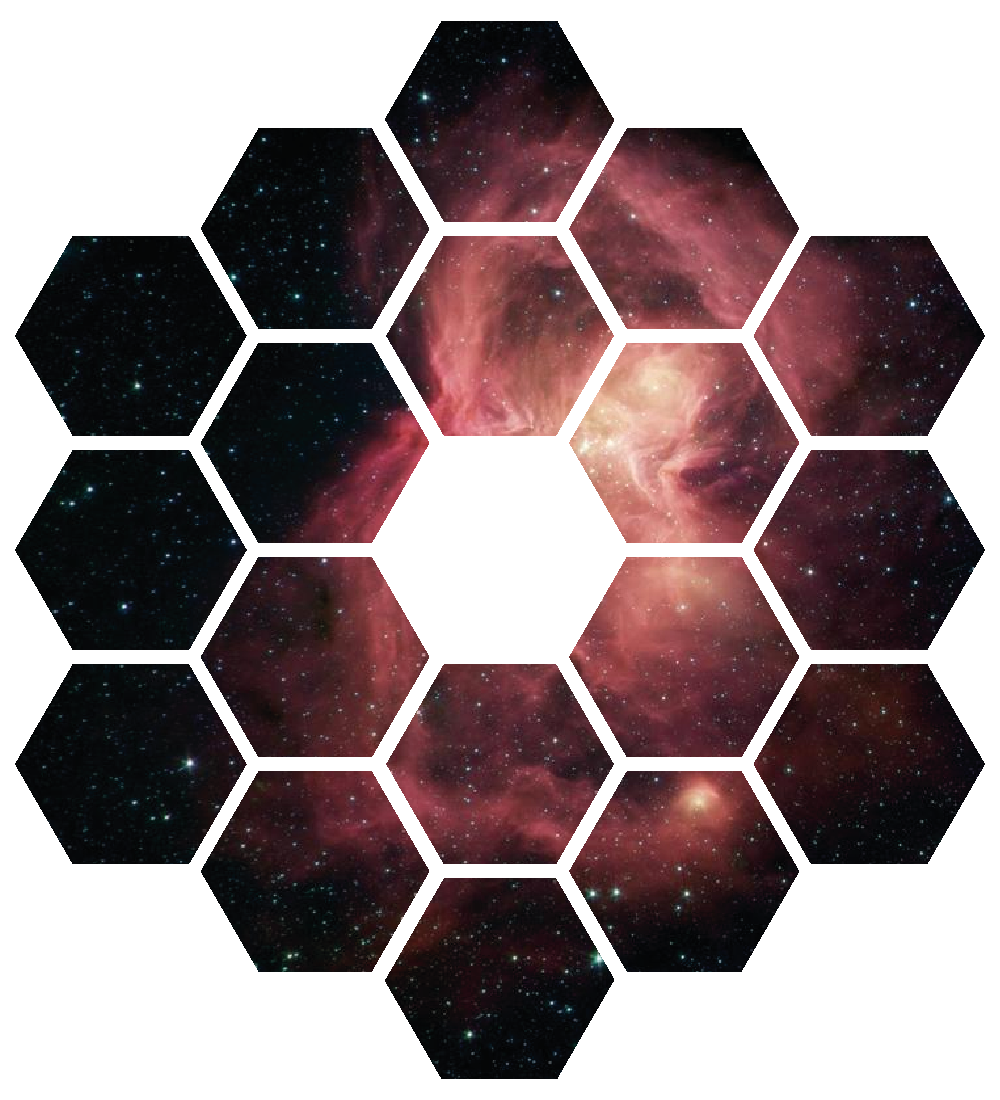 Hinged James Webb Hexagonal Space Telescope Mirrors Removable Wall DÃ ...