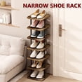 7 Tier Vertical Shoe Rack Narrow Metal Slim Shelf Modern Freestanding ...