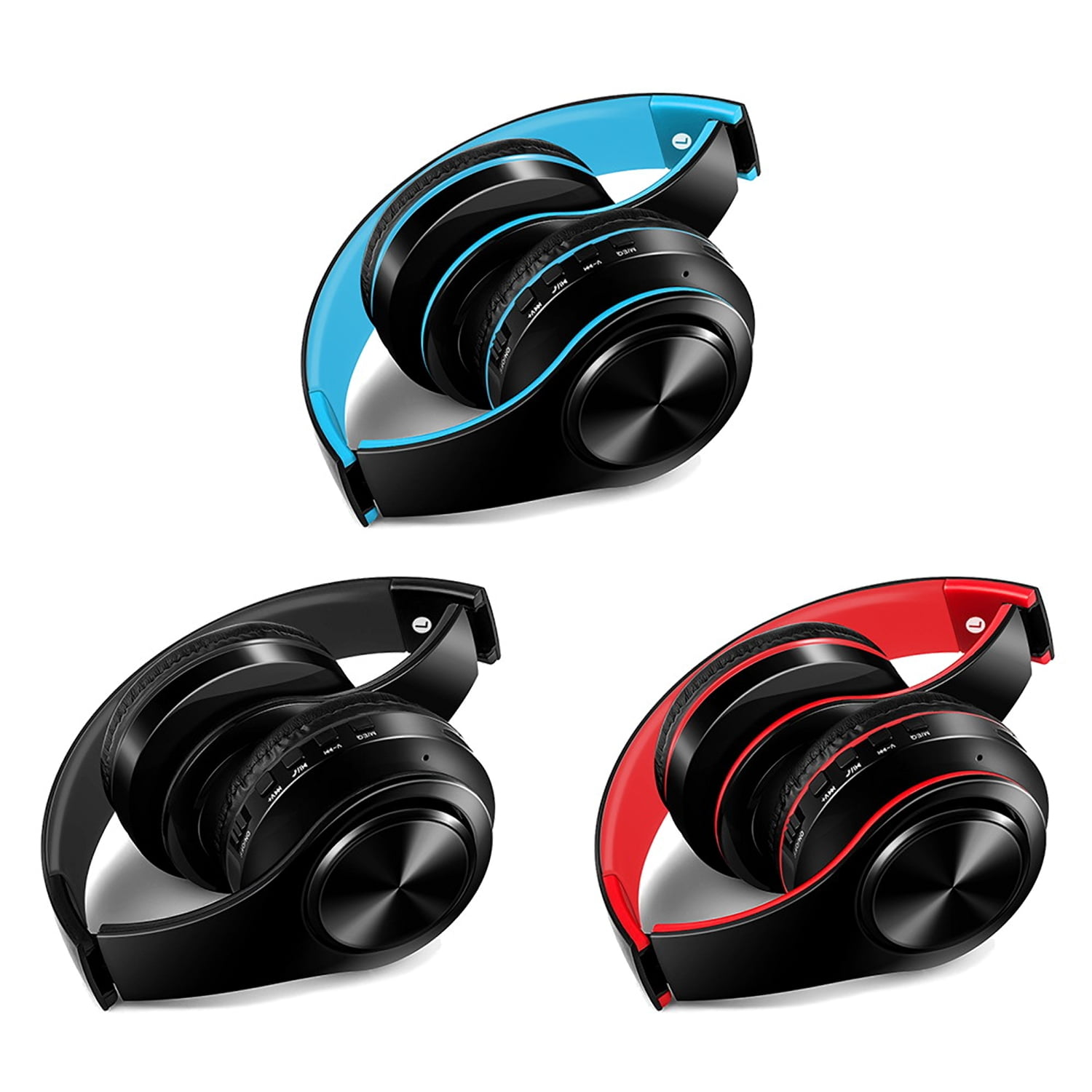 Over Ear Hi-Fi Stereo Wilress Foldable Headphones Soft Memory Earmuffs ...