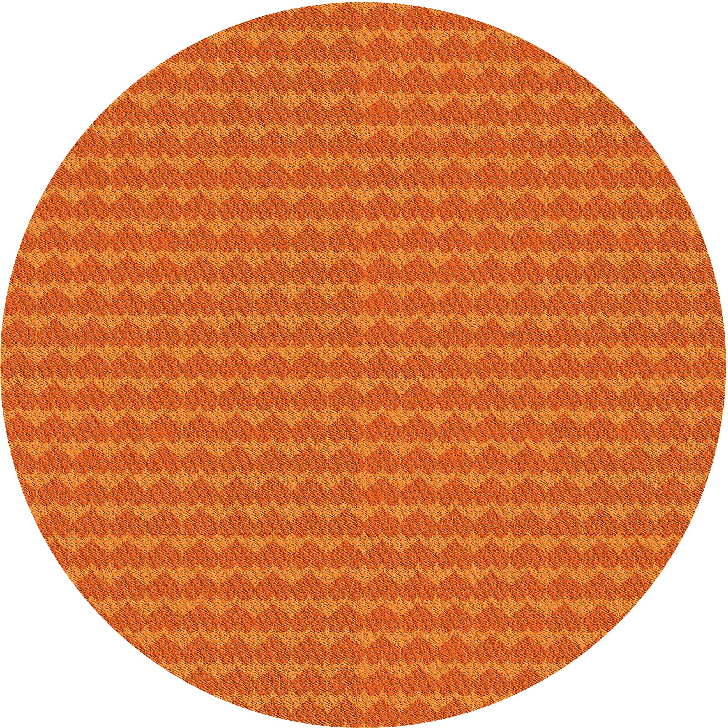 Ahgly Company Indoor Round Patterned Neon Orange Area Rugs, 4' Round ...