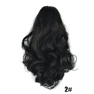 LELINTA 24" Curly Wave Clips in Synthetic Hair Extensions Hair pieces ...