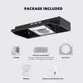 FIREGAS Black Kitchen Stainless Steel Stove Extractor Range Hood, 30 ...