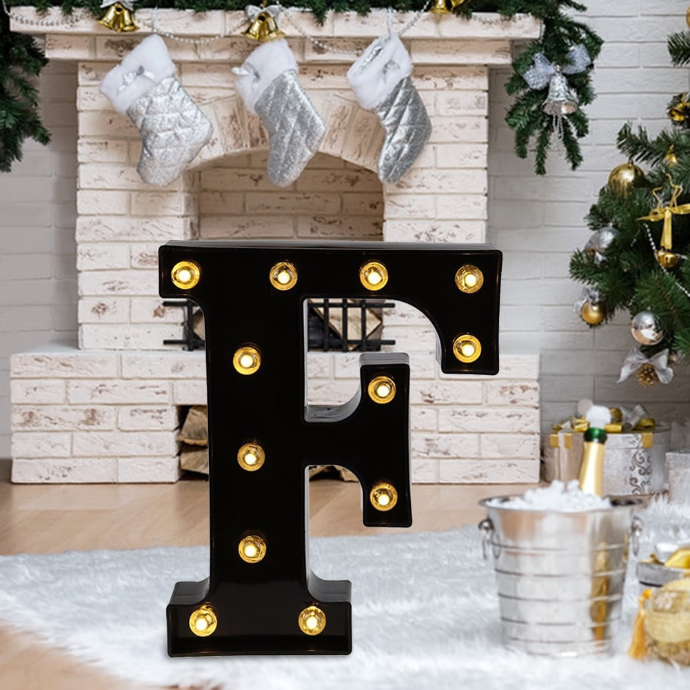 Lámpara Letras LED Luces nocturnas Alfabeto Símbolo Signo Hogar Boda ...
