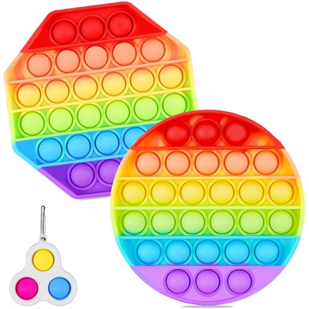 Push Pop Bubble It Fidget Sensory Toy 4 Pack Rainbow Dinosaur Dino ...